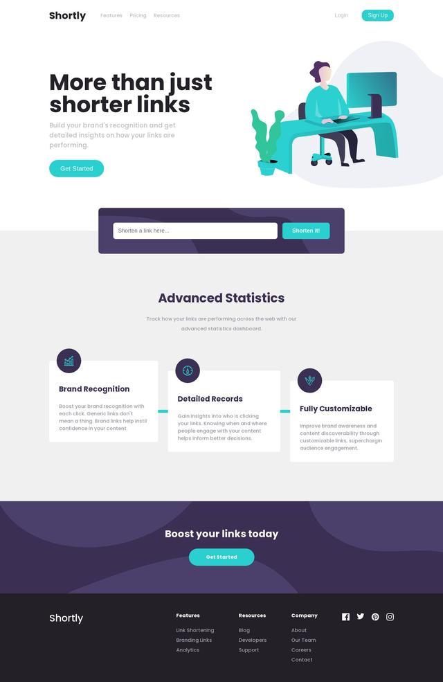 Frontend Mentor | URL Shortening API using VueJS and SCSS coding challenge solution