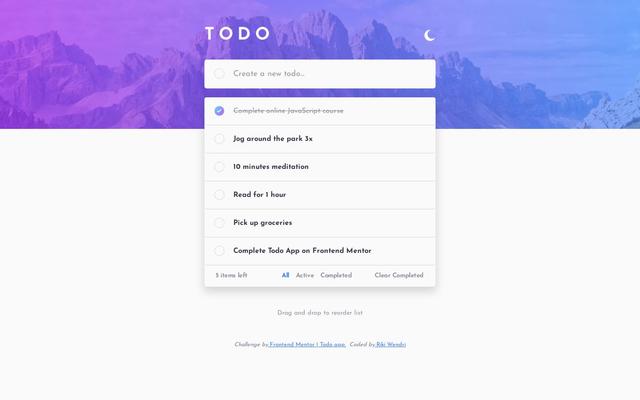 Frontend Mentor | Todo app using React Styled Components coding challenge solution