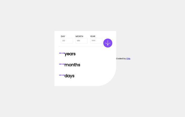 Frontend Mentor | Age Calculator Using HTML CSS JavaScript coding challenge solution