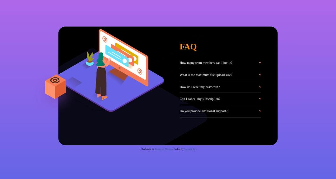 Frontend Mentor | Responsive faq-accordion card using html css and js coding challenge solution