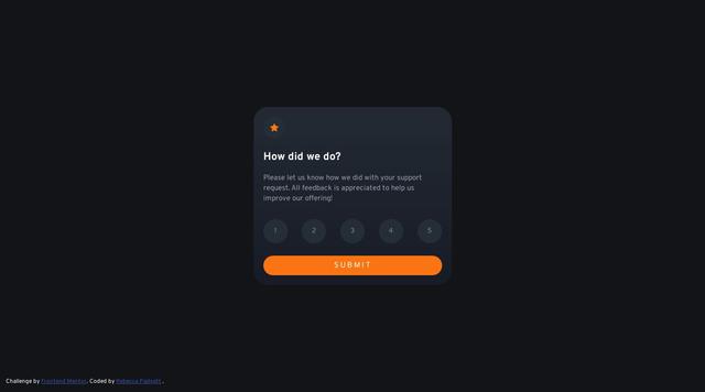Frontend Mentor Interactive Rating Component Using Html Css And Js