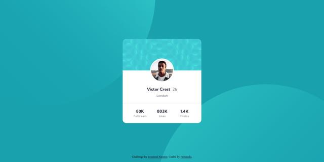 Frontend Mentor | Profile card coding challenge solution
