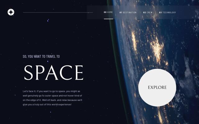 Frontend Mentor | Space tourism multi-page website using react coding challenge solution