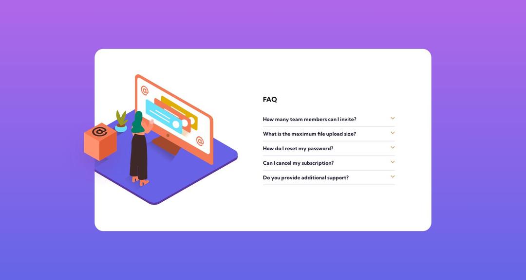 Frontend Mentor | Responsive FAQ accordion card using Html, css and javascript. coding challenge ...