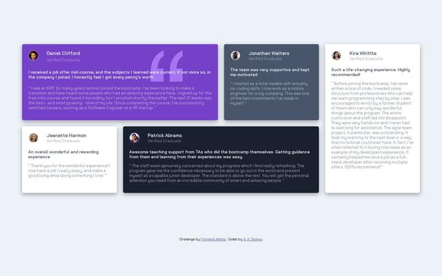 Frontend Mentor Testimonials Grid Section Using Css Grid Media Query And Flexbox Coding