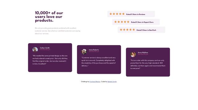 Frontend Mentor | Responsive Social Proof Section using CSS flex-box coding challenge solution