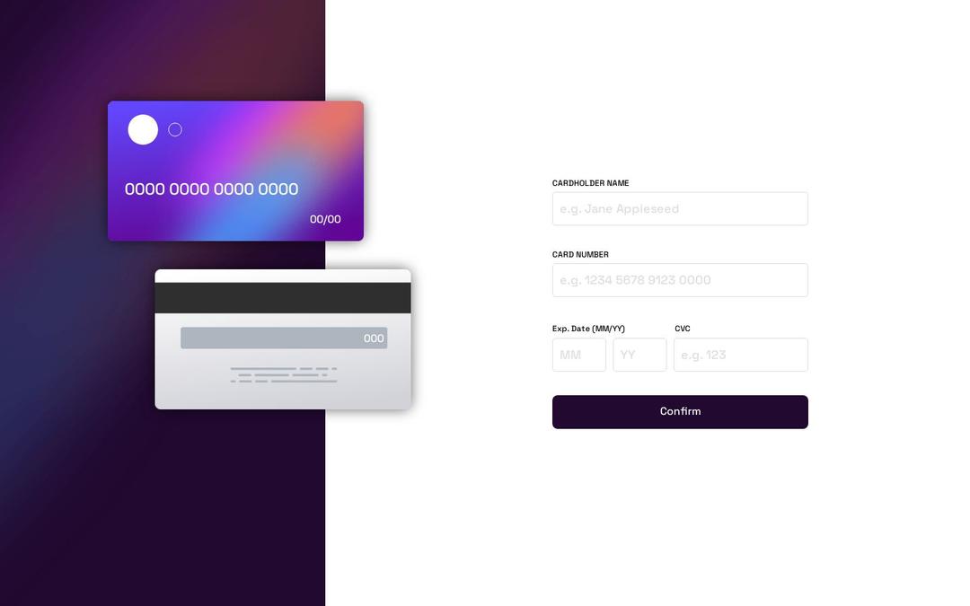 Frontend Mentor | interactive-card-details-form-main with React coding ...