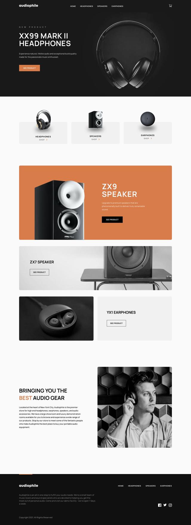 Frontend Mentor | audiophile e-commerce // HTML , CSS , vanilla JS coding challenge solution