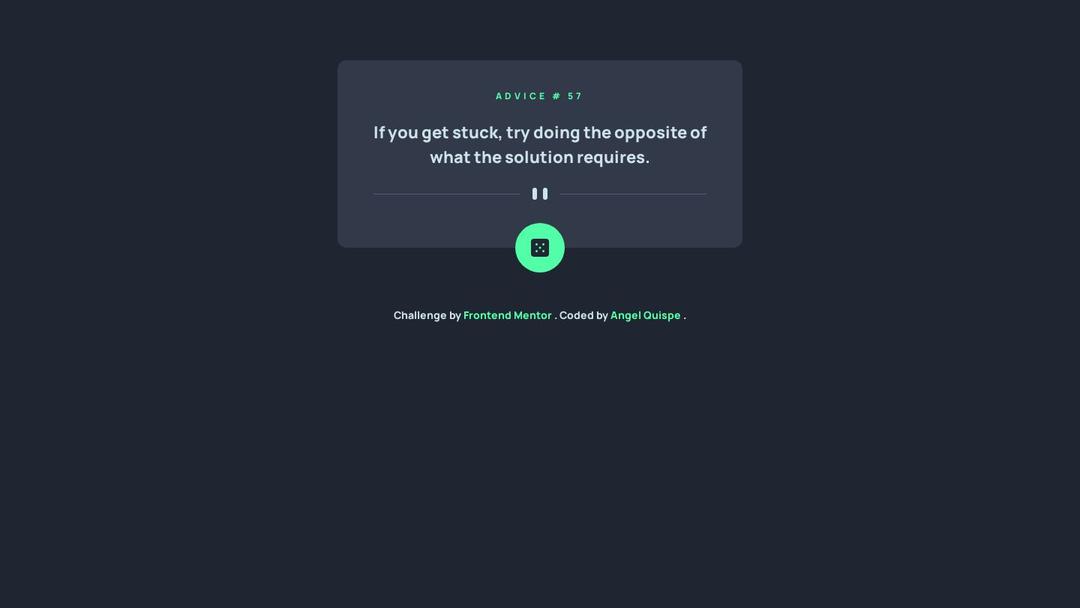 Frontend Mentor | Responsive advice generatos using Tailwind and JS Vanilla coding challenge ...