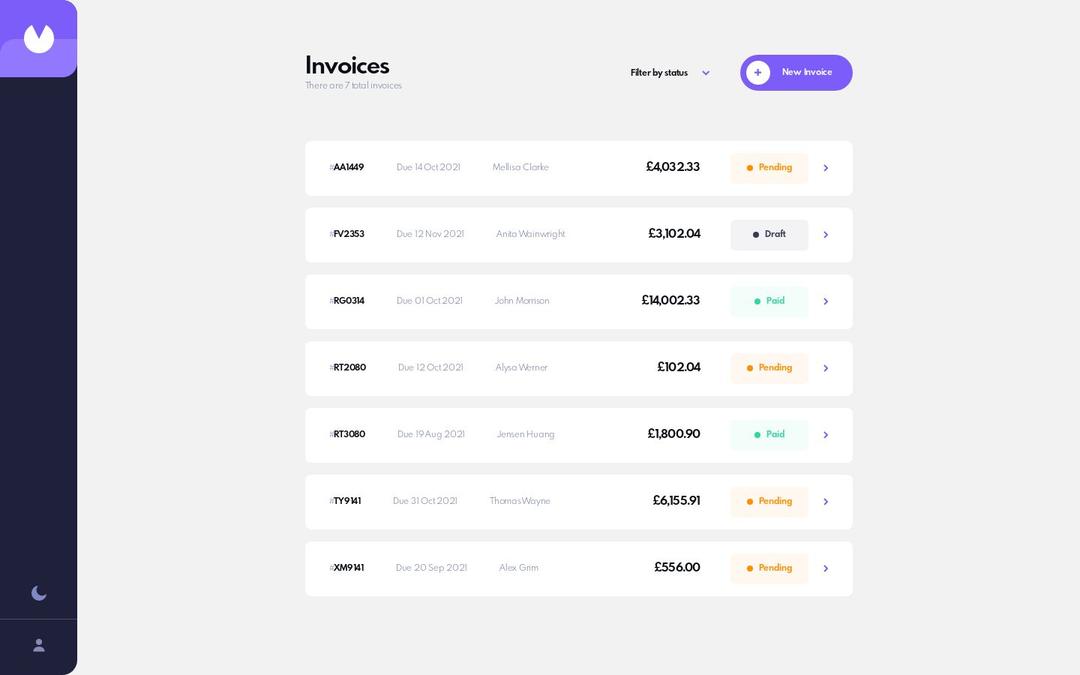 Frontend Mentor | Invoice App - VueJS coding challenge solution