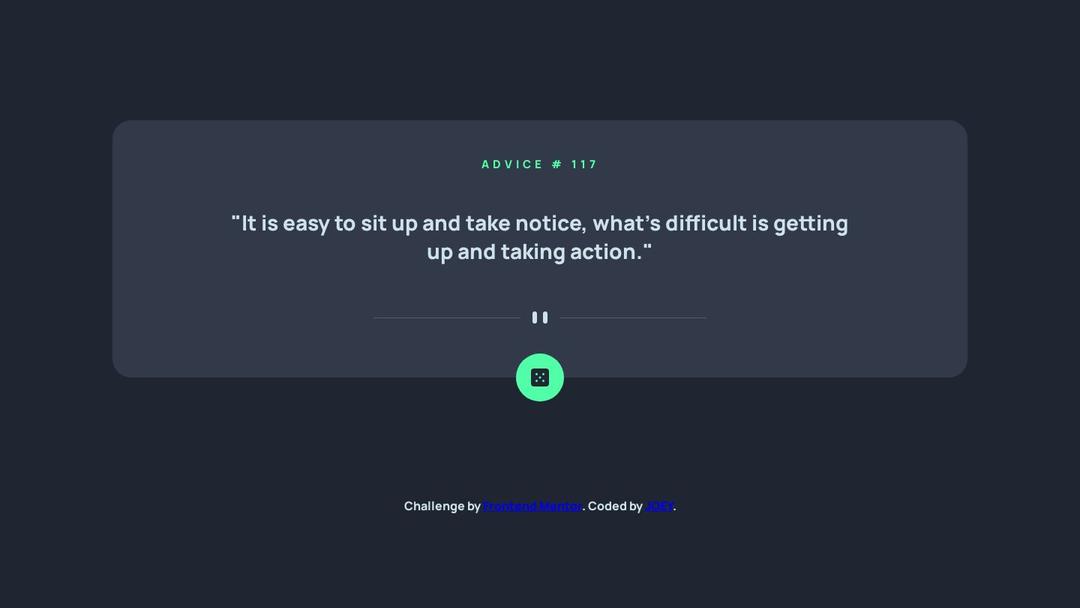 Frontend Mentor | Advice Generator App coding challenge solution