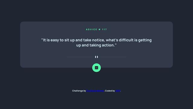 Frontend Mentor | Advice Generator App coding challenge solution