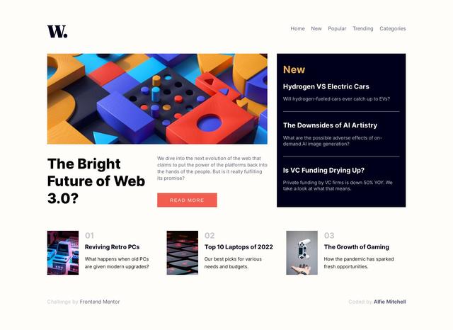Frontend Mentor Responsive News Homepage Using Css Grid And Flexbox Coding Challenge Solution