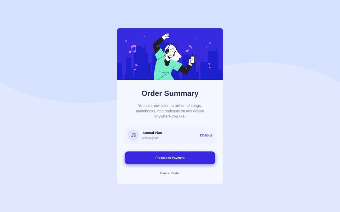 Frontend Mentor | Order Summary Component using HTML,CSS coding challenge solution