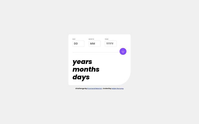 Frontend Mentor Age Calculator Using Html Css And Vanilla Js Coding