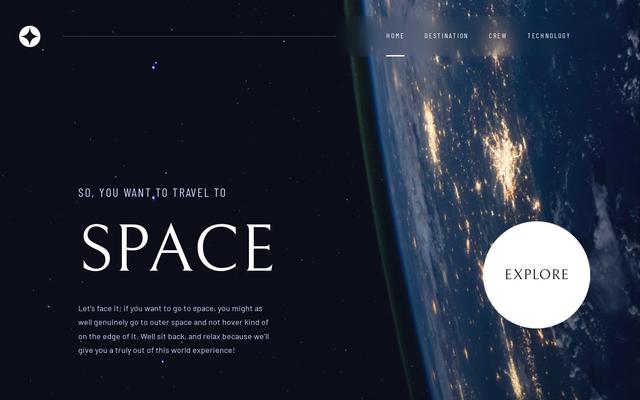 Frontend Mentor | Multi-page Space Travel Site using HTML, CSS & React JS coding challenge solution