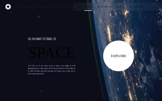 Frontend Mentor Space Tourism Layout Coding Challenge Solution