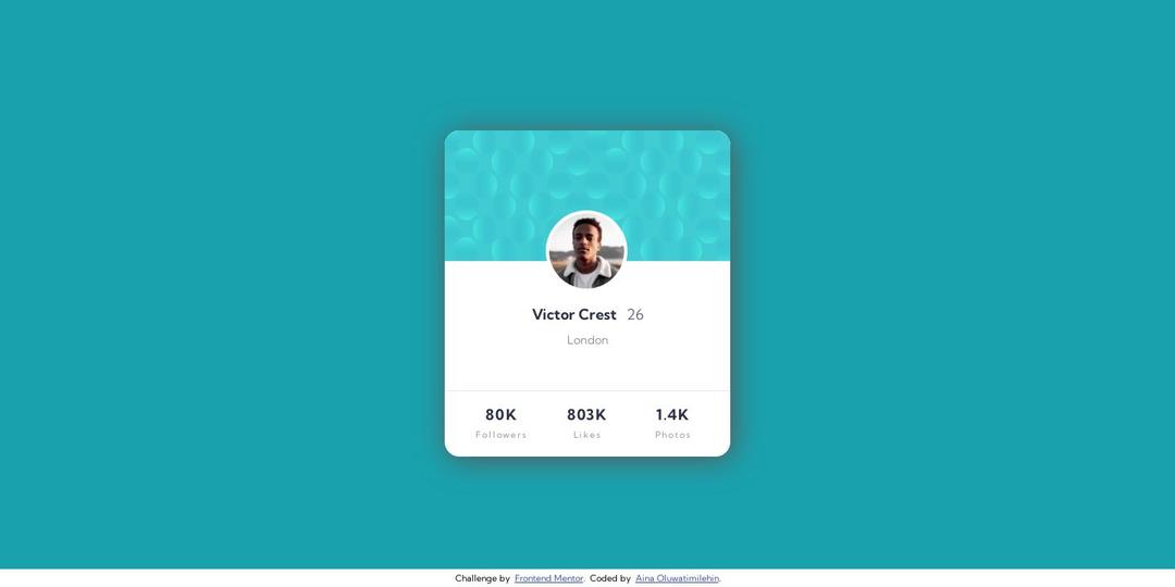 Frontend Mentor | Profile Card Component Using CSS Flexbox coding ...