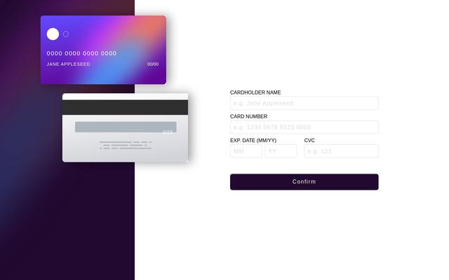 Frontend Mentor Interactive Card Details Form Using Html Css
