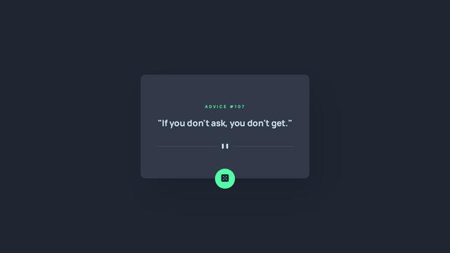 Frontend Mentor | advice generator app HTML, CSS, JavaScript and API coding challenge solution