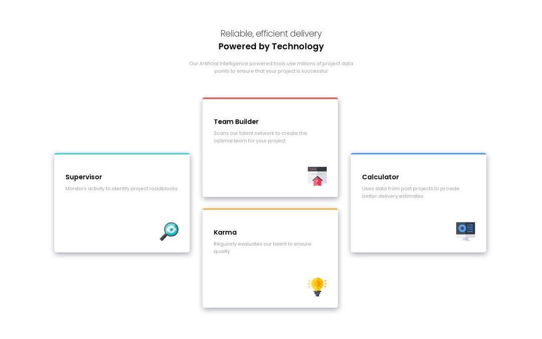 Frontend Mentor | Responsive four card feature section using css grid coding challenge solution
