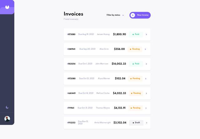 Frontend Mentor | Invoice App with Sveltekit, Superforms, Melt UI and Tailwind coding challenge ...
