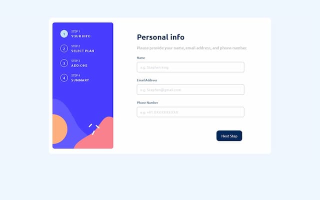 Frontend Mentor | Responsive multi-step-form using HTML CSS JS coding challenge solution