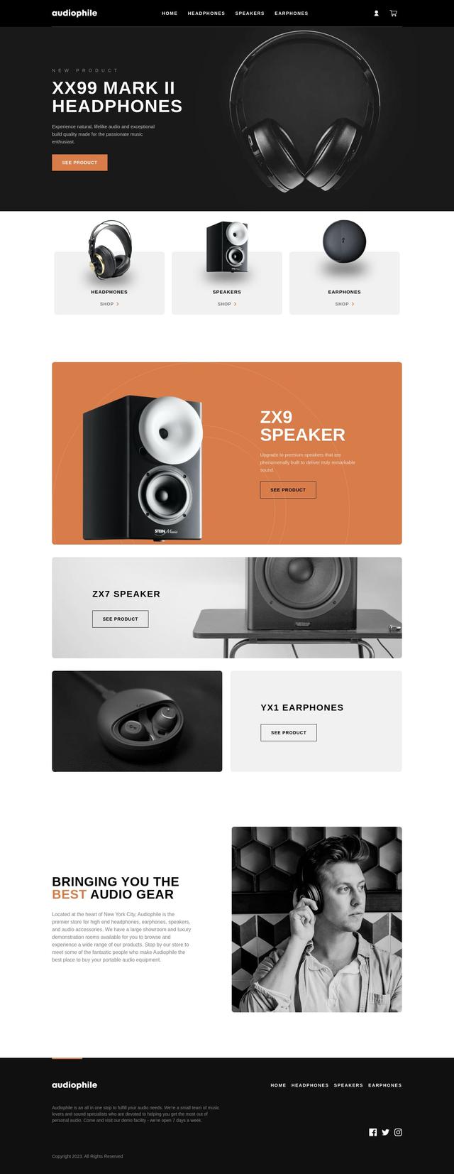 Frontend Mentor | Responsive MERN Audiophile-e-commerce site coding challenge solution