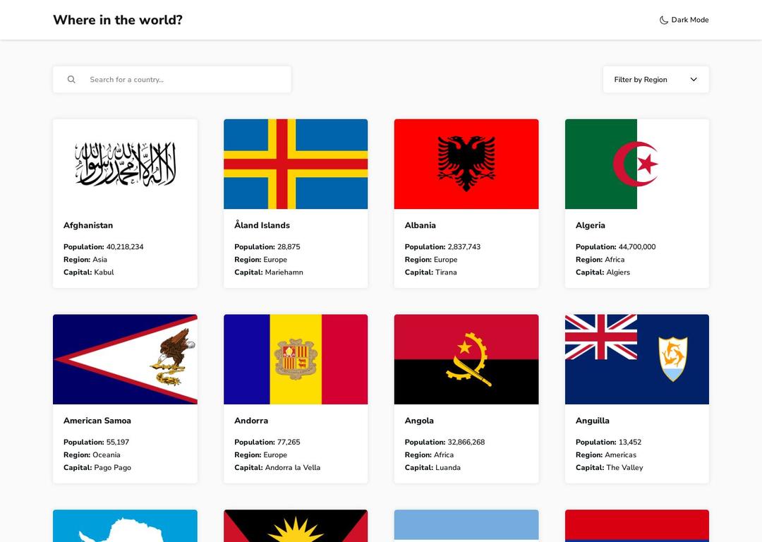 Frontend Mentor Countries Api With Dark Mode Coding Challenge Solution