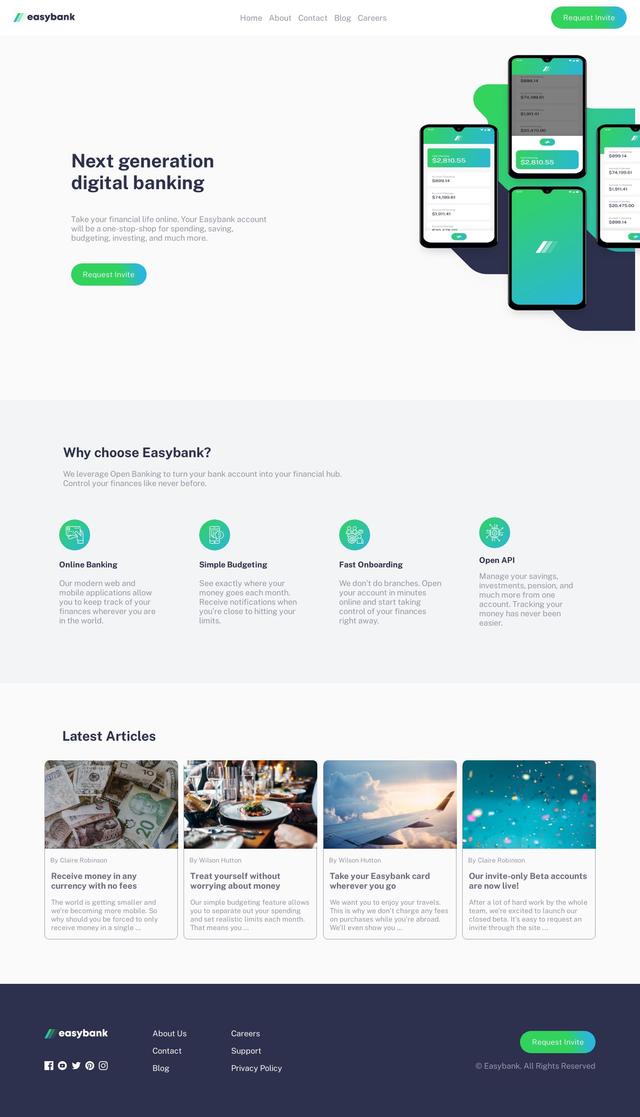 Frontend Mentor | Easy bank Landing Page Using HTML CSS AND JAVASCRIPT coding challenge solution