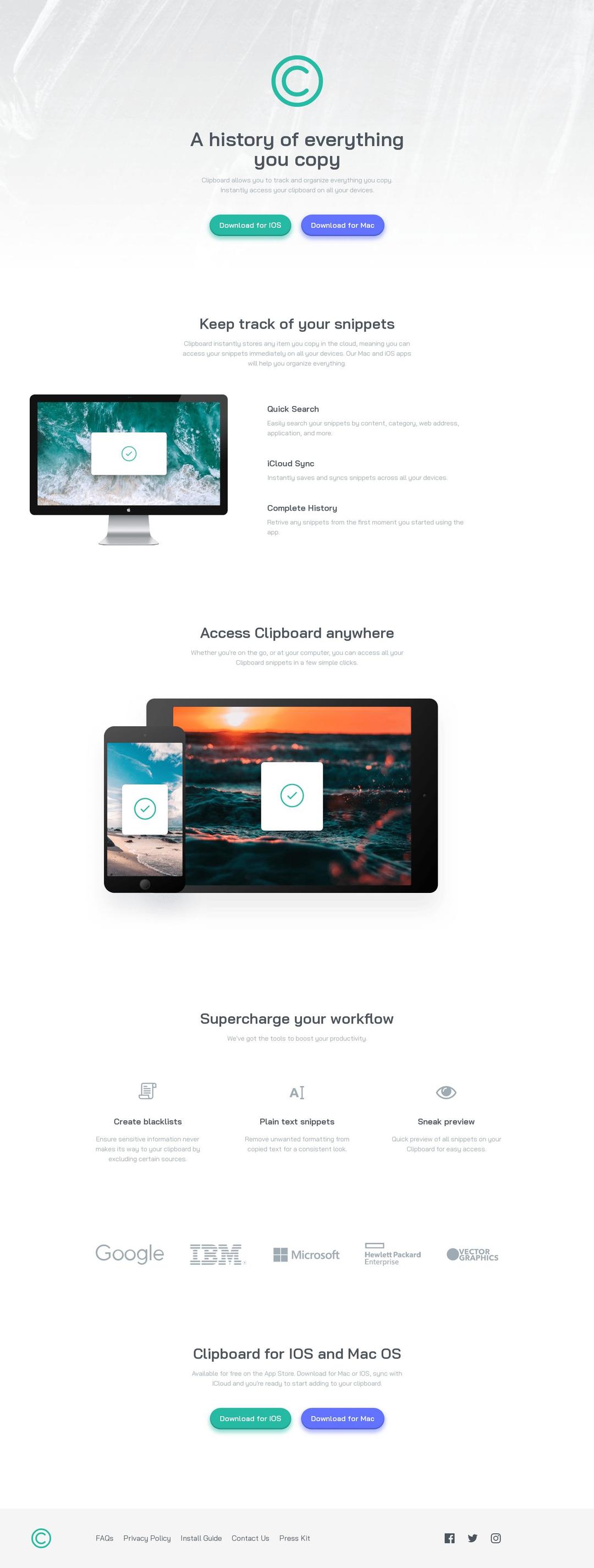 Frontend Mentor | clipboard-landing-page using React, Vite and Tailwind coding challenge solution
