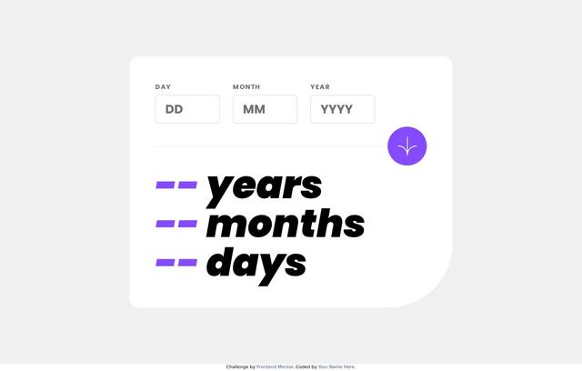 Frontend Mentor Age Calculator App With Tailwindcss Coding Challenge