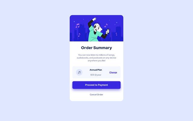 Frontend Mentor | Order Summary Card made with HTML and CSS only coding challenge solution