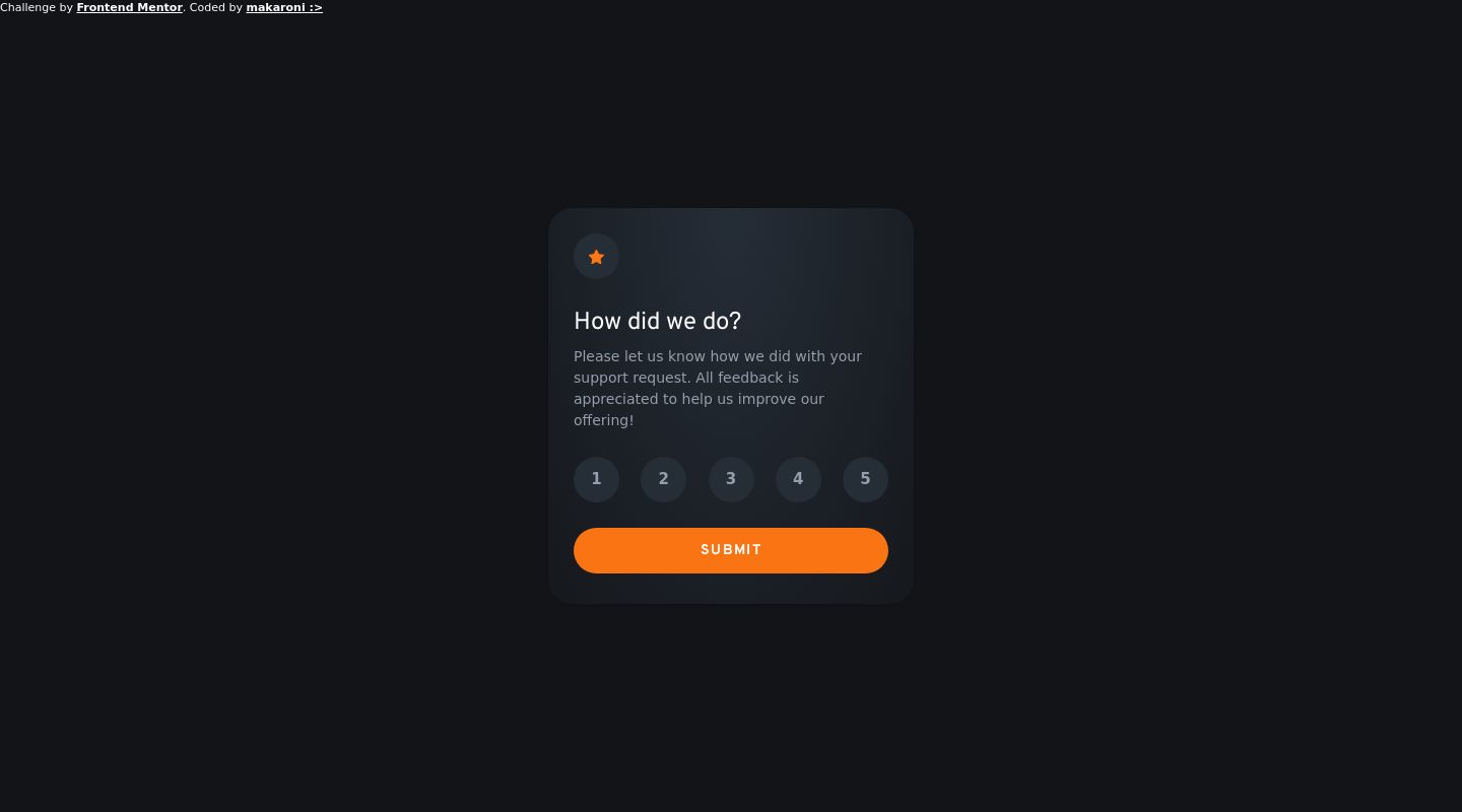 Frontend Mentor | Interactive rating react component powered by vite & tailwind coding challenge ...