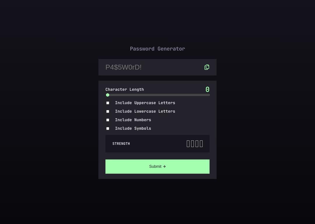 Frontend Mentor | Password generator app with sass and react.js coding challenge solution