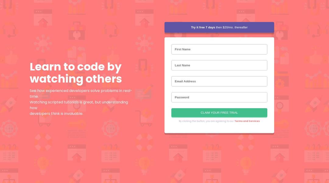 Frontend Mentor | Intro component with signup form coding challenge solution