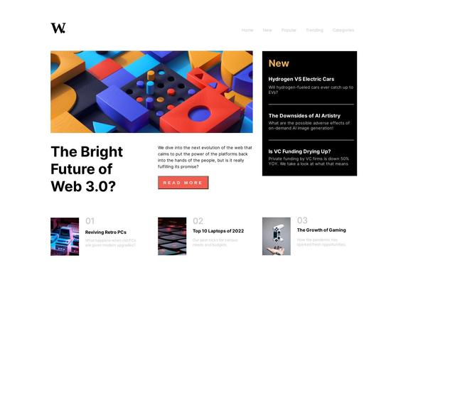 Frontend Mentor | News-Homepage - HTML, CSS, JS coding challenge solution