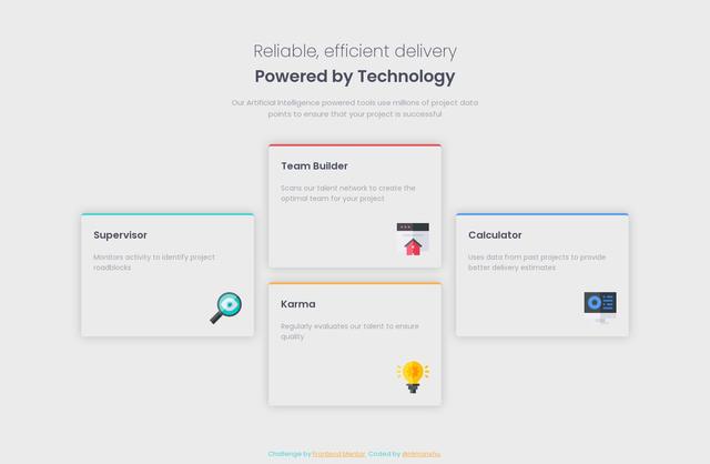 Frontend Mentor | Four Card Feature Section [HTML][CSS] (with hover effect on cards) coding ...