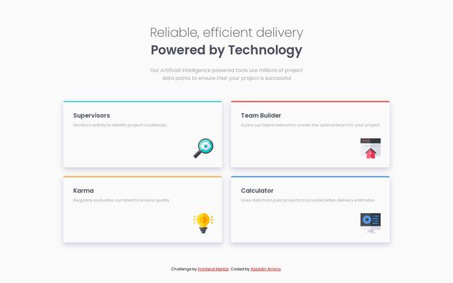 Frontend Mentor | Responsive Four card Feature Section using HTML and CSS coding challenge solution