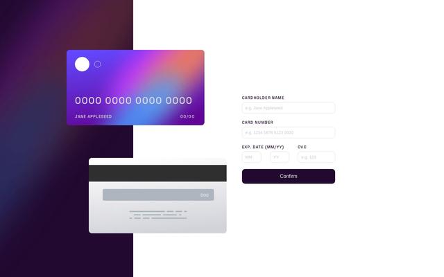 Frontend Mentor | Interactive Card Form coding challenge solution