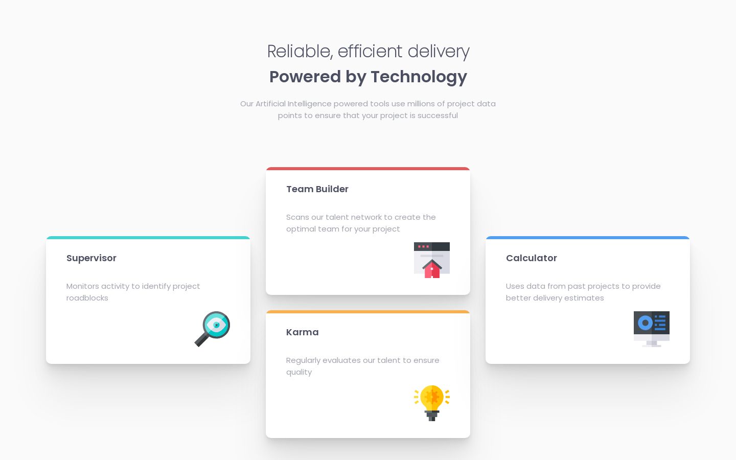 Frontend Mentor | four card feature section in react coding challenge solution