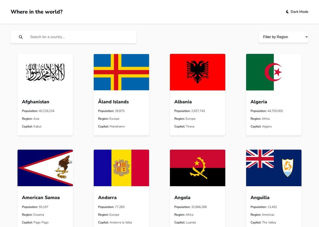 Frontend Mentor | REST Countries API with theme switcher using Vite, React, CSS & JSON coding ...