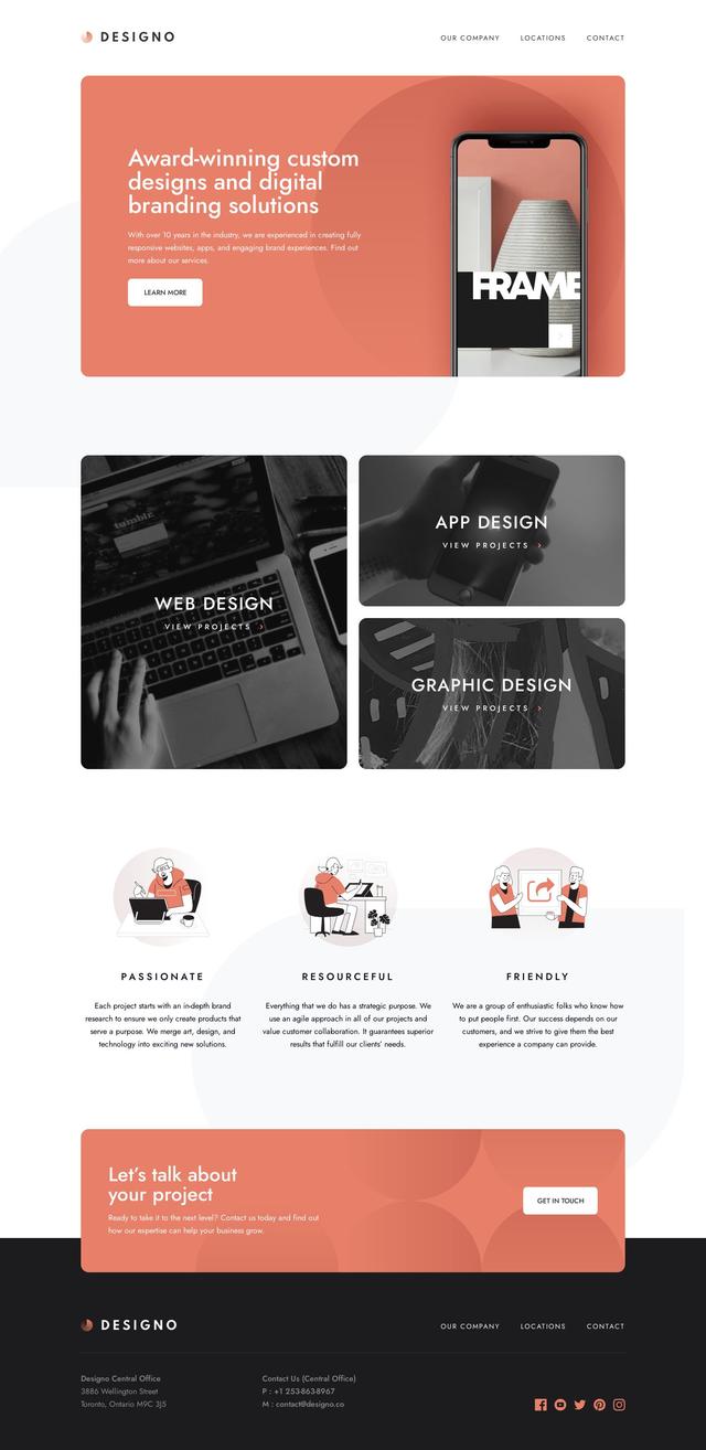 Frontend Mentor | Designo Multi Page Solution using AstroJS coding challenge solution