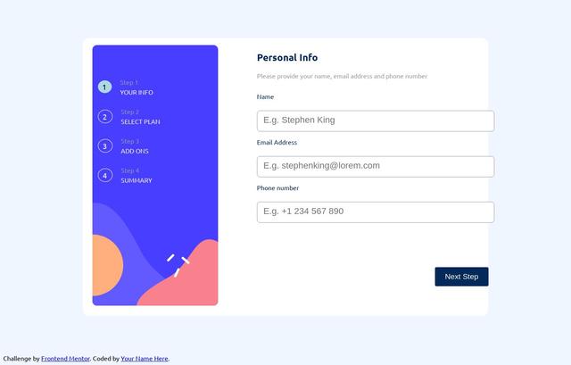 Frontend Mentor Multi Step Form V2 Coding Challenge Solution