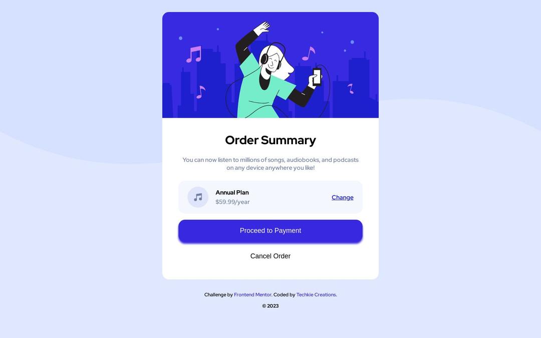 Frontend Mentor | Order Summary coding challenge solution