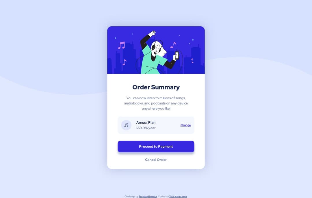 Frontend Mentor | Order Summary Card With CSS Flexbox coding challenge ...
