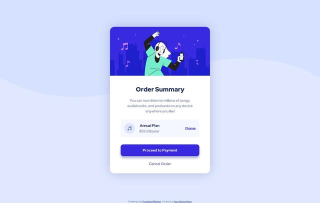 Frontend Mentor | Order Summary Card With CSS Flexbox coding challenge solution