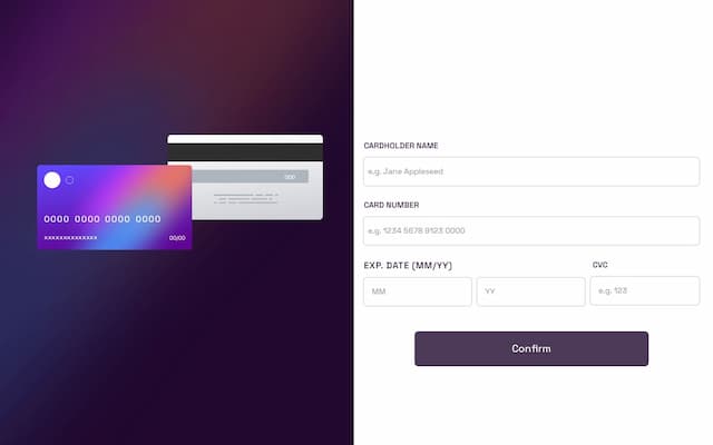 Frontend Mentor | Interactive card details with html, tailwindcss and javascript coding ...