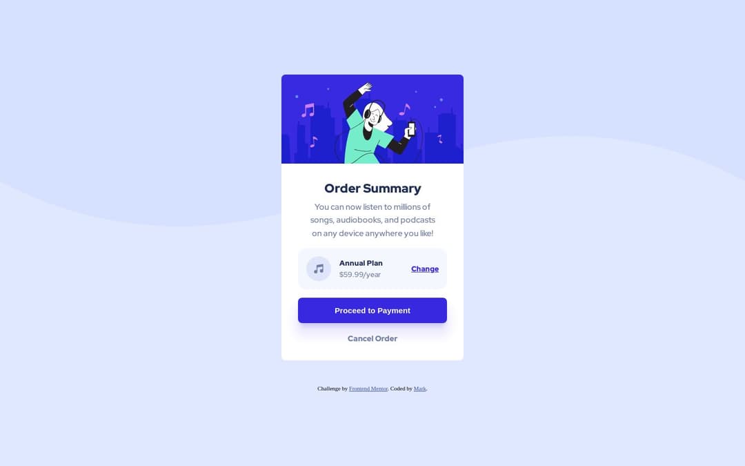 Frontend Mentor | Responsive order card using flexbox coding challenge solution