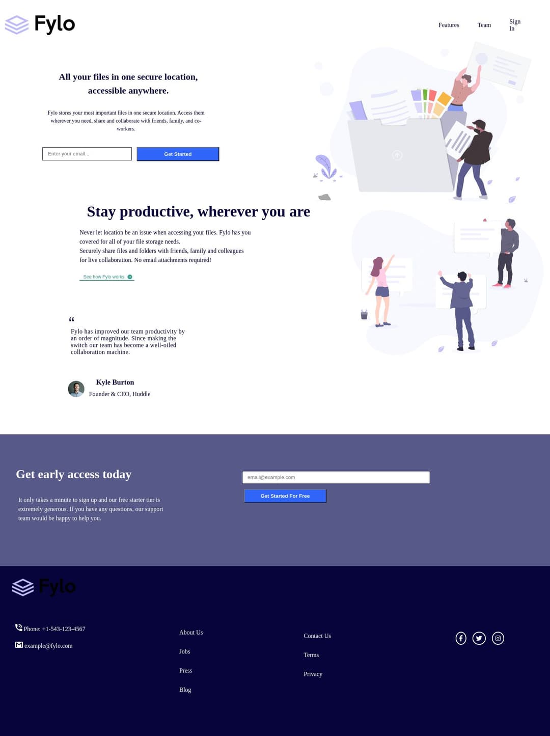 Frontend Mentor | Fylo Landing Page /w Two Column Layout coding challenge solution
